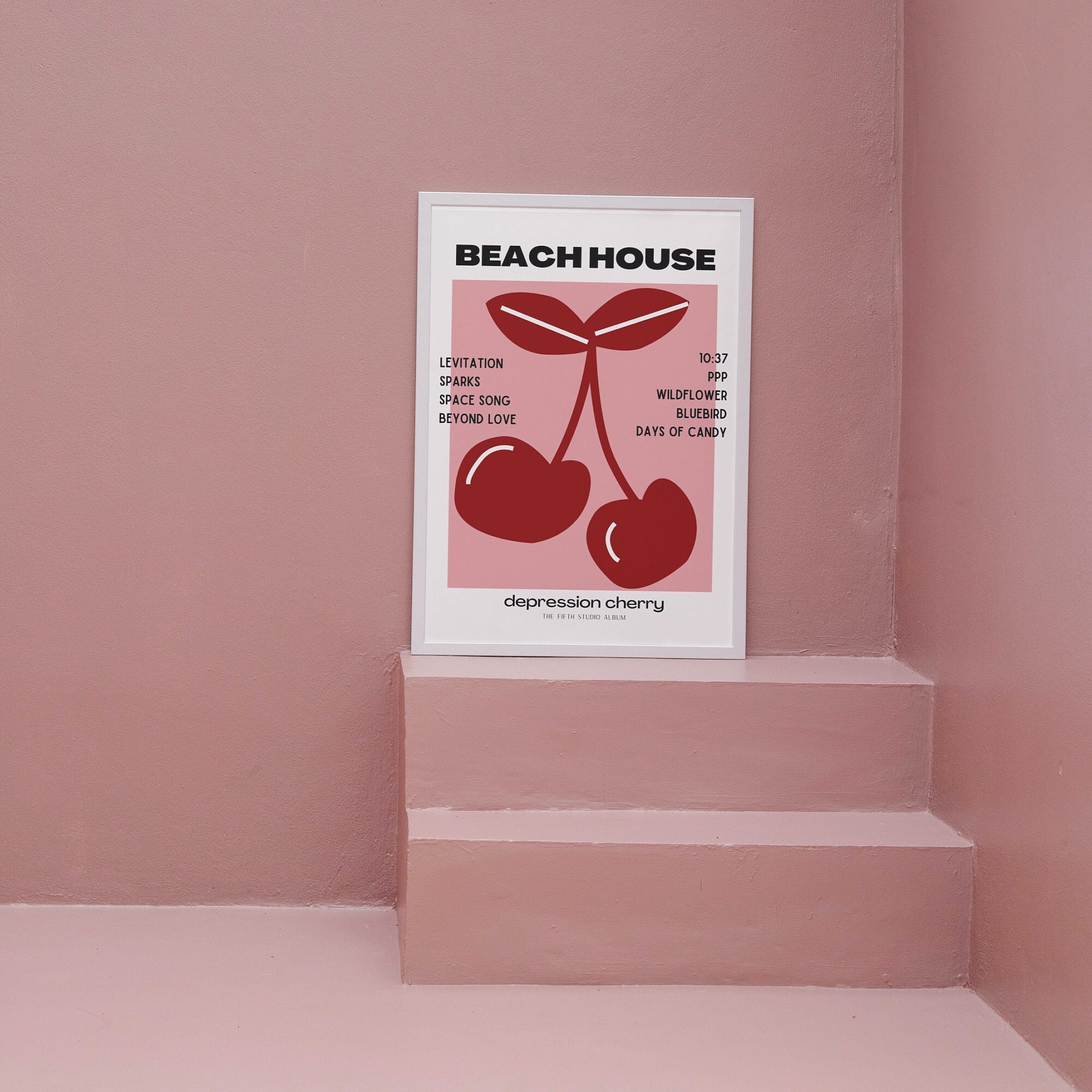 Vintage Beach House Depression Cherry Album Poster, Beach House Band ...