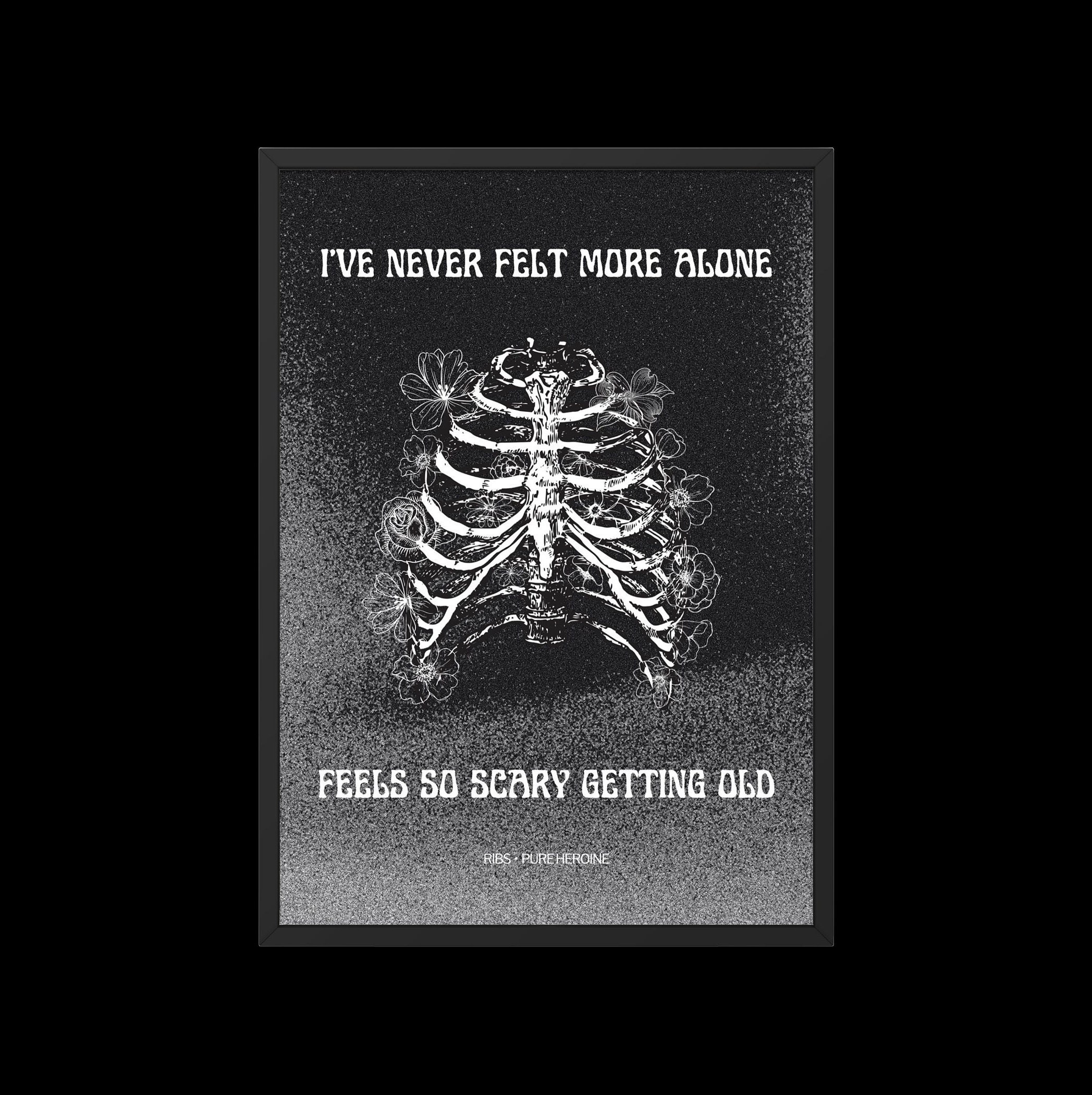 Vintage Lorde 'ribs' Song Lyric Poster, 'pure Heroine' Album Poster ...