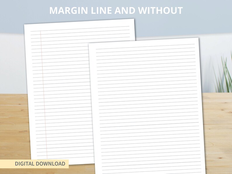 Vertical Lined Paper in College, Narrow & Wide Rule. Note Taking Refill ...