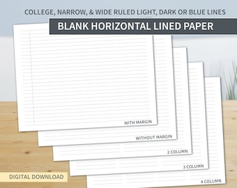 Vertical Lined Paper in College, Narrow & Wide Rule. Note Taking Refill ...