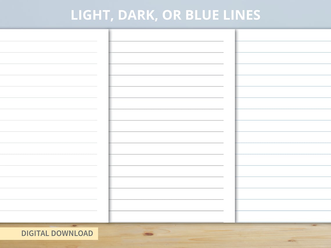 Horizontal Lined Paper in College, Narrow & Wide Rule. Note Taking ...