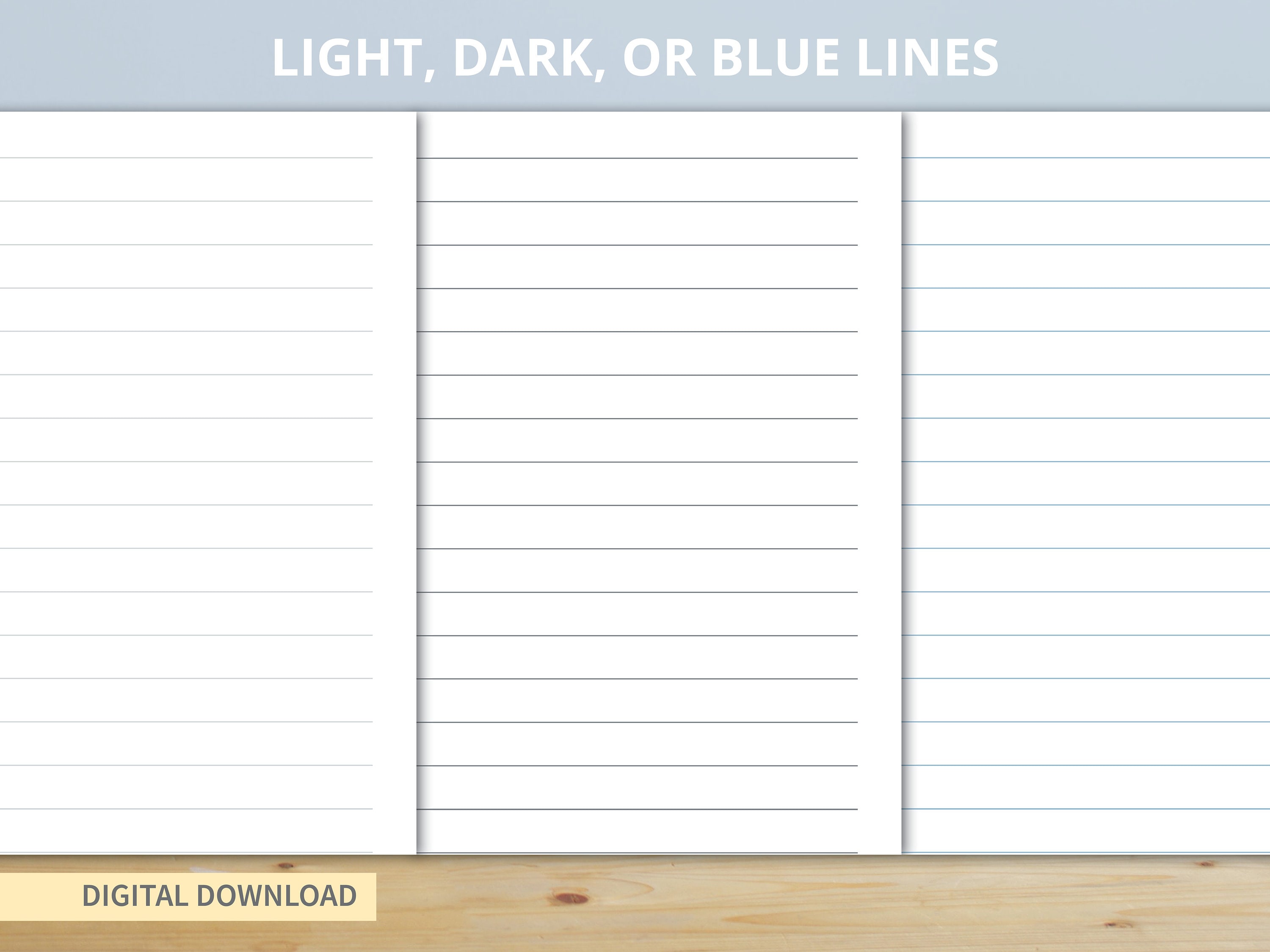 Horizontal Lined Paper in College, Narrow & Wide Rule. Note Taking ...