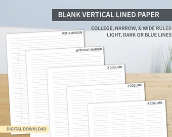 Horizontal Lined Paper in College, Narrow & Wide Rule. Note Taking ...