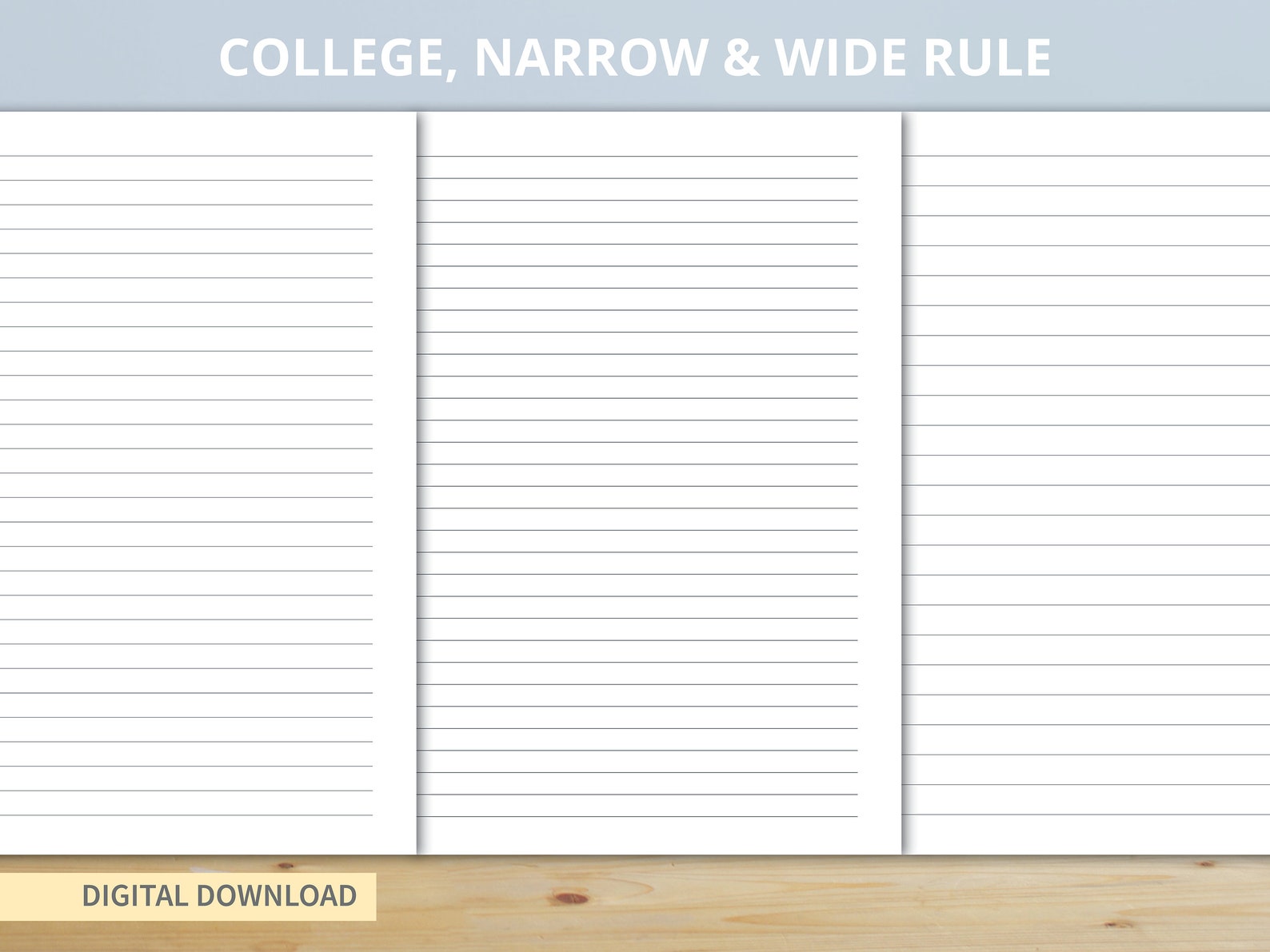 Vertical Lined Paper in College, Narrow & Wide Rule. Note Taking Refill ...