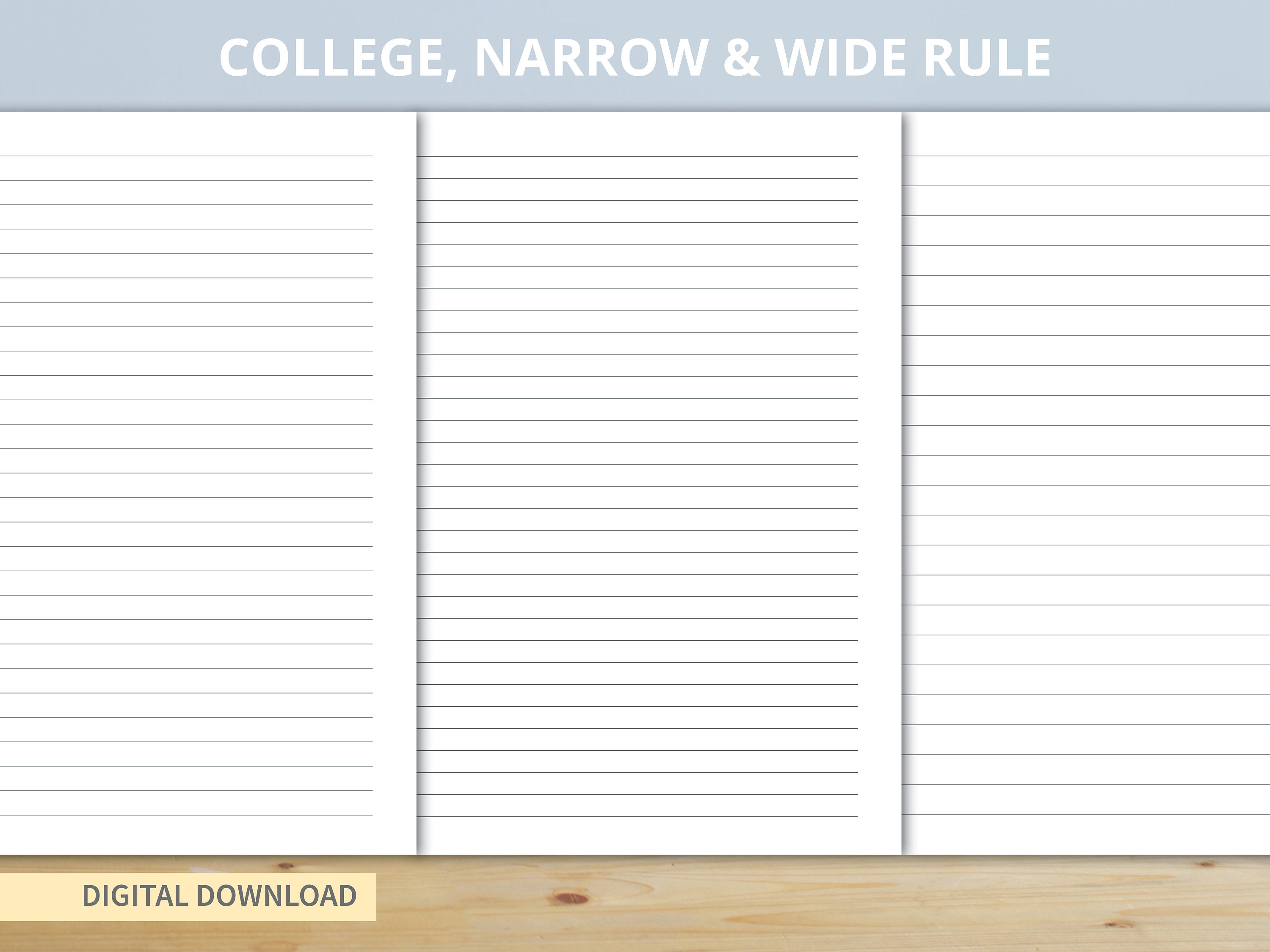 Vertical Lined Paper in College, Narrow & Wide Rule. Note Taking Refill ...