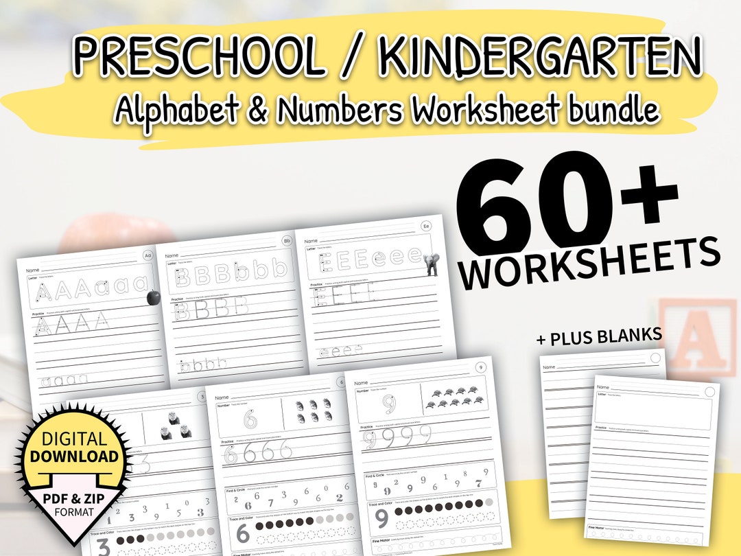 Full Alphabet and Number Tracing Activity Workbook Pages for Home/prek ...