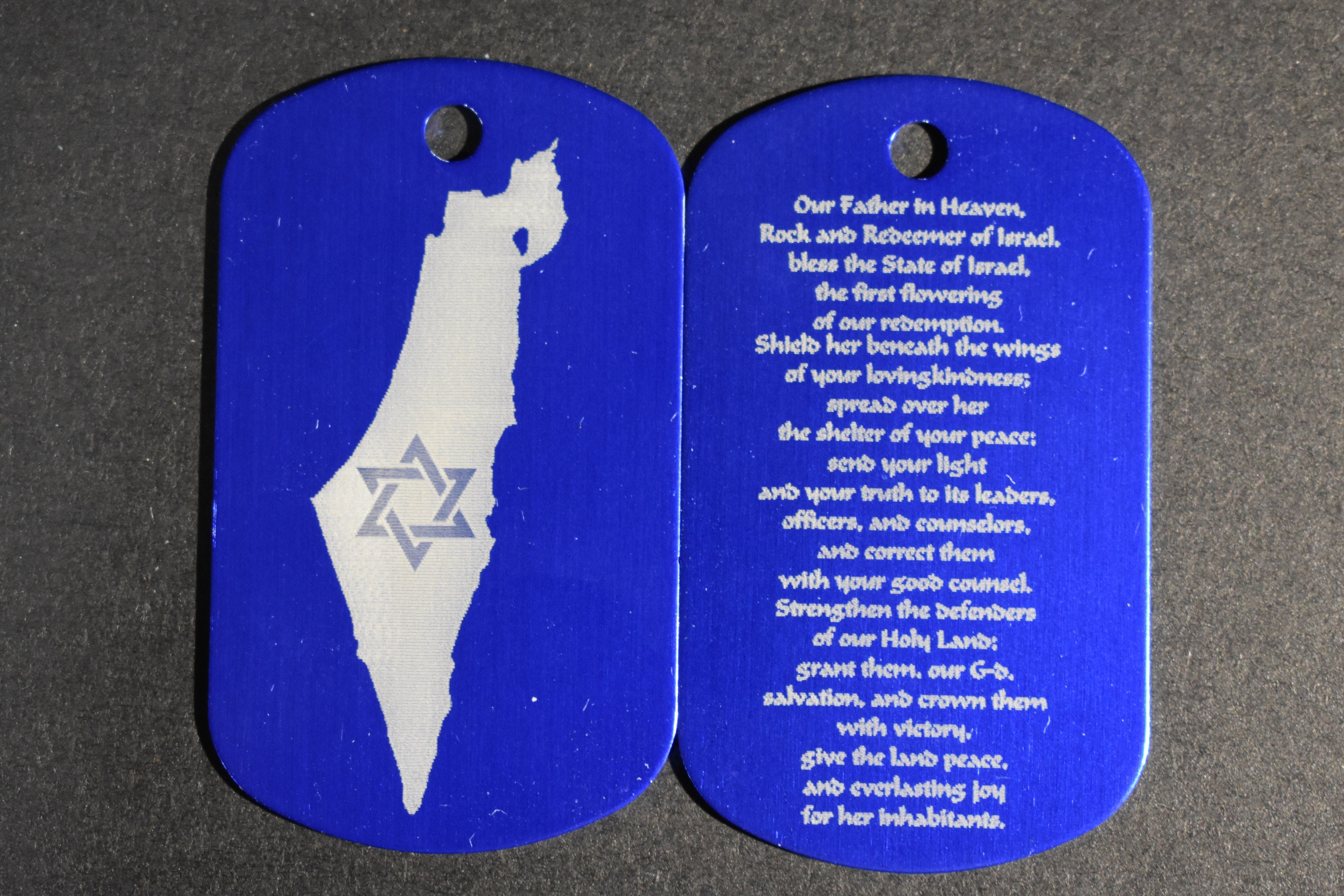Prayer for Israel Dog Tag With Map of Israel Hebrew English 7 Styles - Etsy