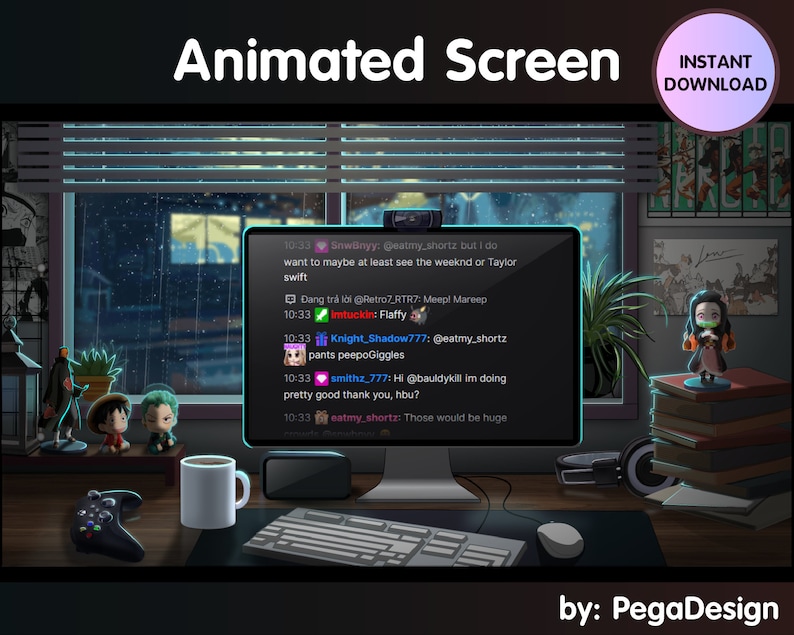 Animated Stream Package | Twitch Animations | Twitch Overlay Lofi ...