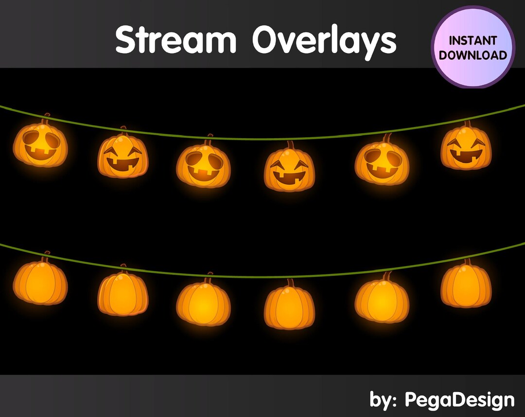 2x Halloween Overlay | Stream Decorations | Pumpkin | Twitch Overlays ...