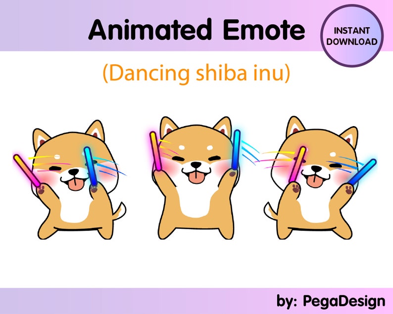 Twitch Animated Emote Dancing Shiba Inu Dog Dance Rave - Etsy