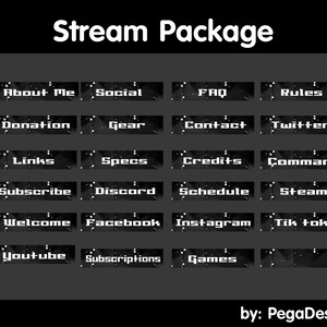 Pixel Stream Package | Twitch Overlay Animated Background Vtuber 8 Bit Style - Etsy