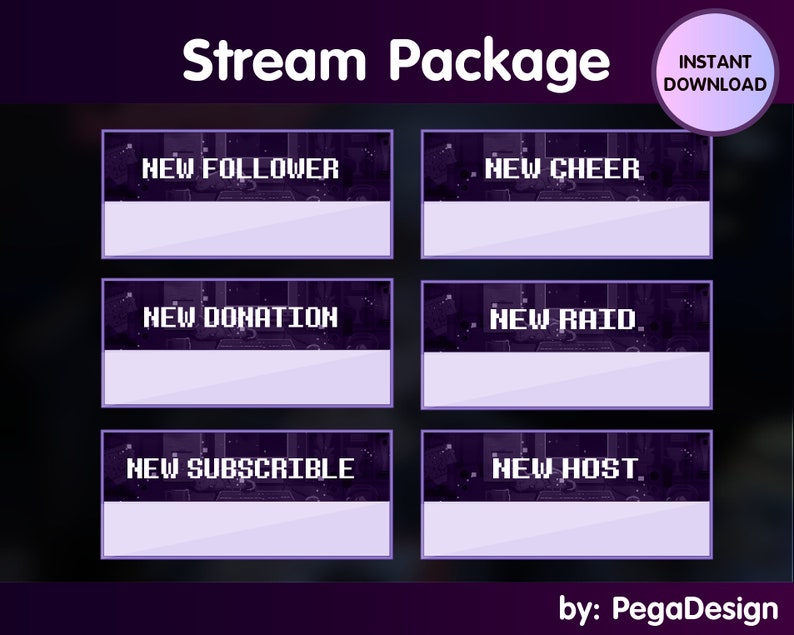 Pixel Style Animated Stream Package | Twitch Animations | Cat Twitch ...
