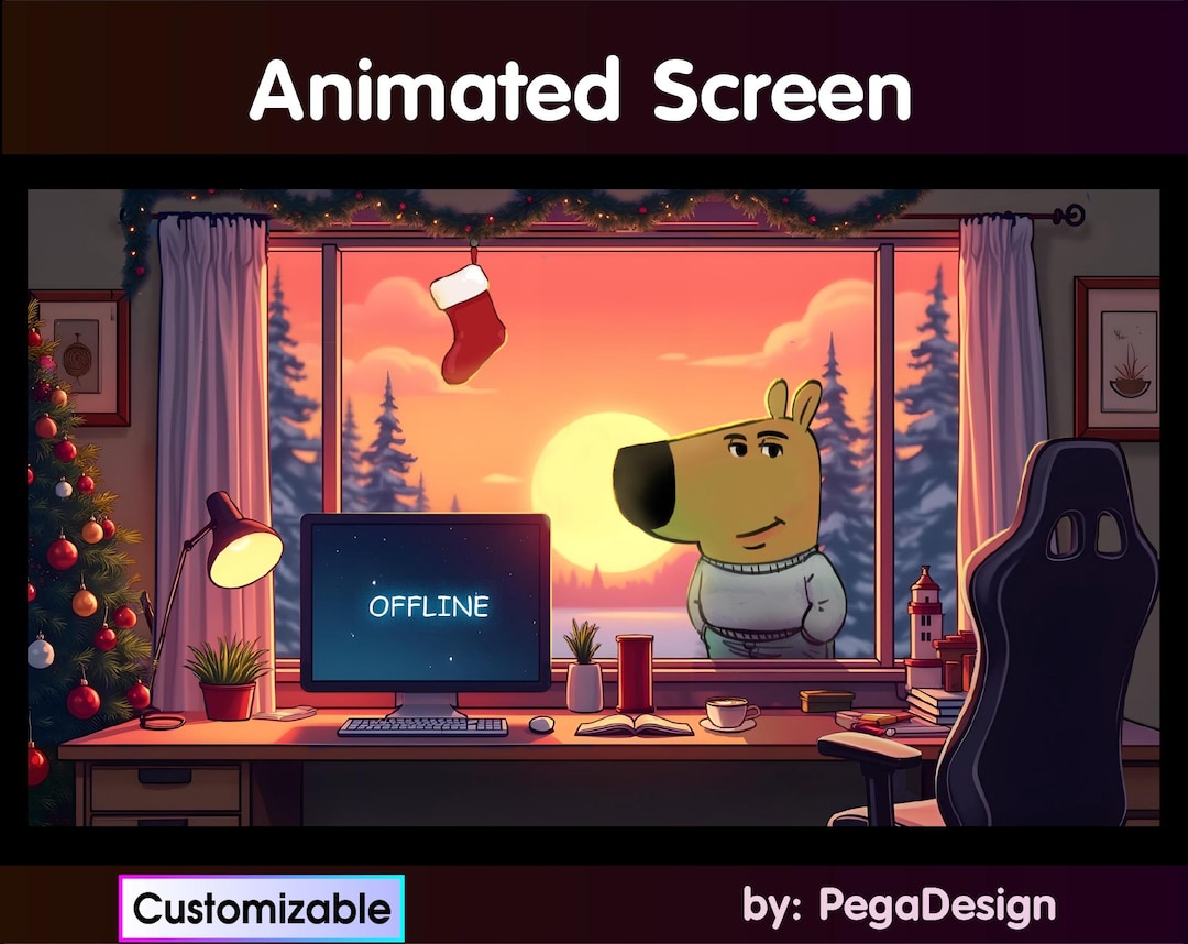 Twitch Animated Screen | Chill Guy Christmas | Stream Overlay | Chill ...