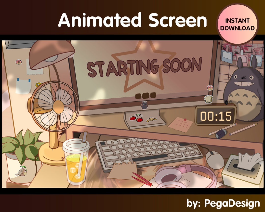 4x Animated Stream Screen Retro Desk Game Room Girly Cozy - Etsy