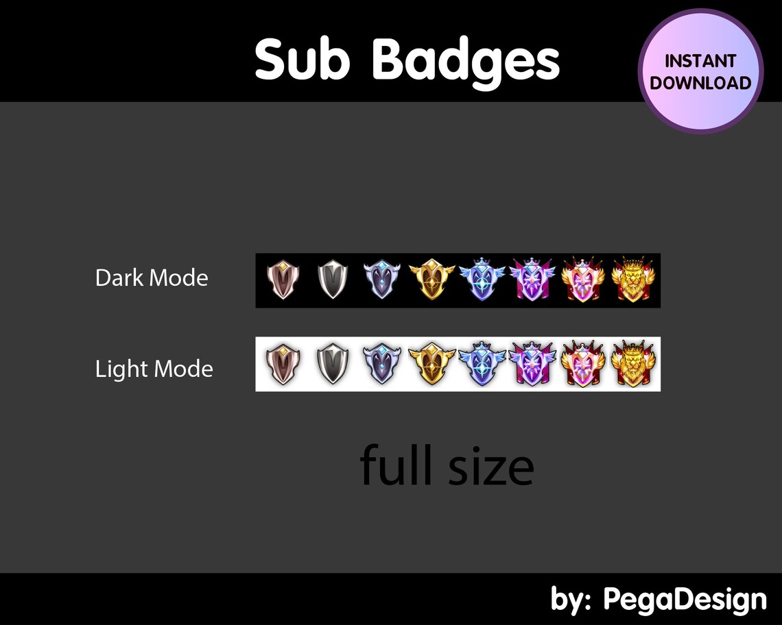 Rank Shield Sub Badges / Twitch Sub Bit Badges / Sub Badges / Bit ...