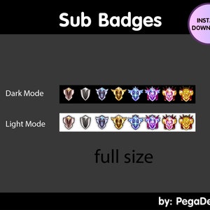 Rank Shield Sub Badges / Twitch Sub Bit Badges / Sub Badges / Bit ...