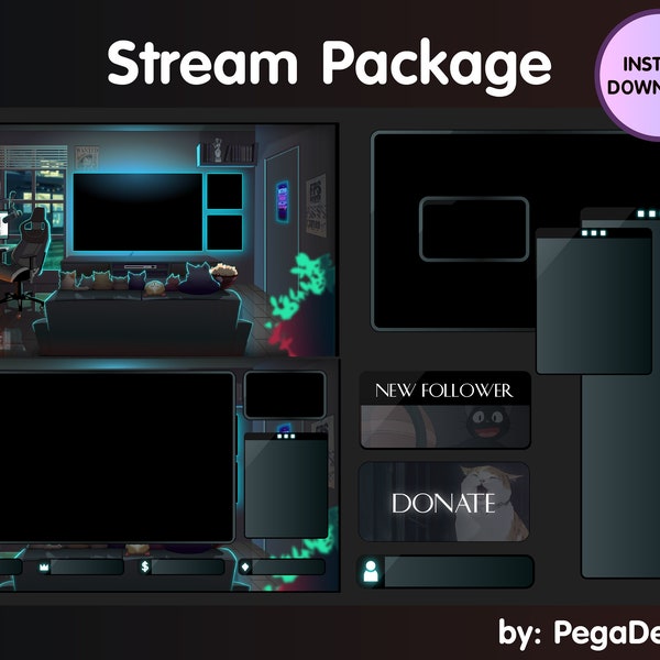 Twitch Starting Screen Cat - Etsy