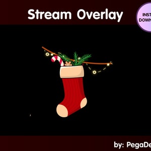 Christmas Sock Animated Stream Decorations, Xmas Twitch Overlay for ...