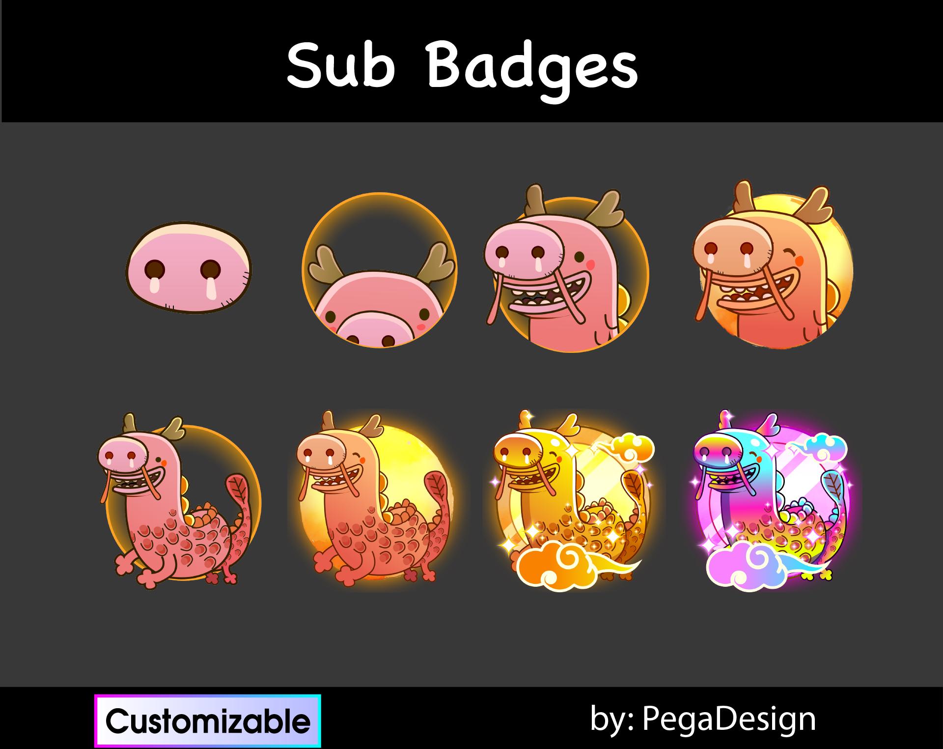 Twitch Sub Badges | Ryunosuke From One Piece | Cute Dragon Sub Badges ...