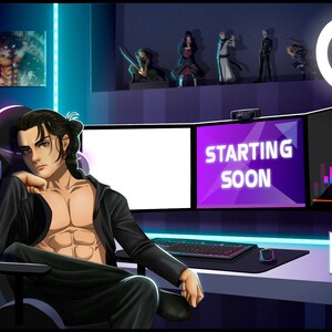 Animated Twitch Stream Screens:| Anime Game Room Overlay | Twitch ...