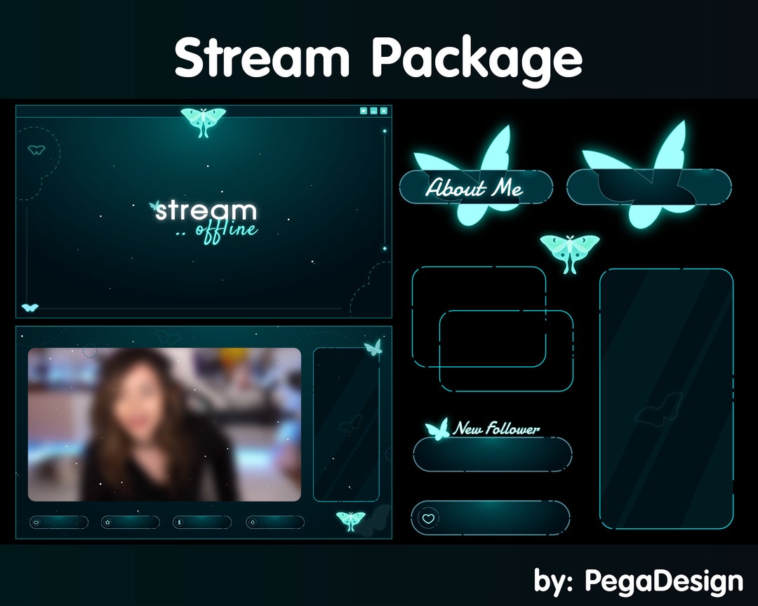 Luna Butterfly Stream Package | Twitch Animations | Twitch Streaming ...