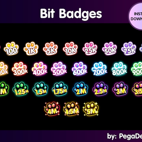 Twitch Bit Badges - Etsy