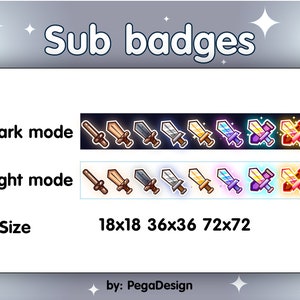 Sword Sub Badges / Sword Bit Badges / Twitch Sub Badges - Etsy