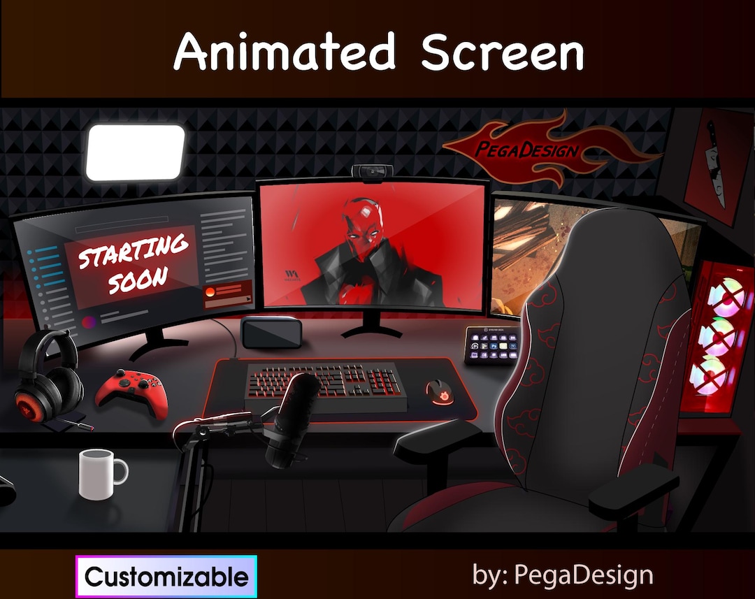 Red Game Room | Twitch Animated Stream Screen | | Starting Screen ...