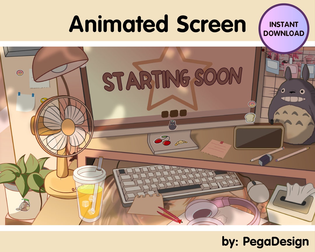 4x Animated Stream Screen | Retro Desk | Game Room Girly Cozy Lofi Game ...