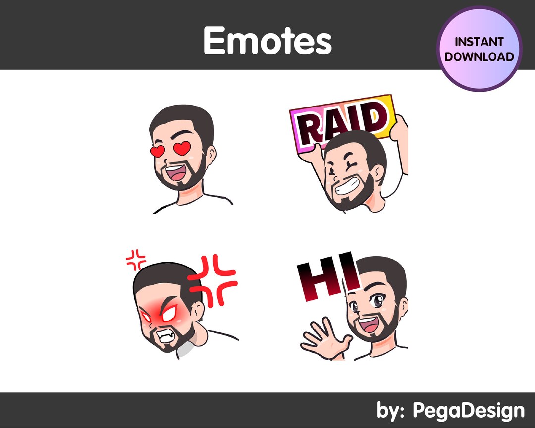 Boy Emotes | Twitch Boy Emote | Custom Emote | Twitch Streaming | Sub ...