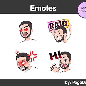 Boy Emotes | Twitch Boy Emote | Custom Emote | Twitch Streaming | Sub ...