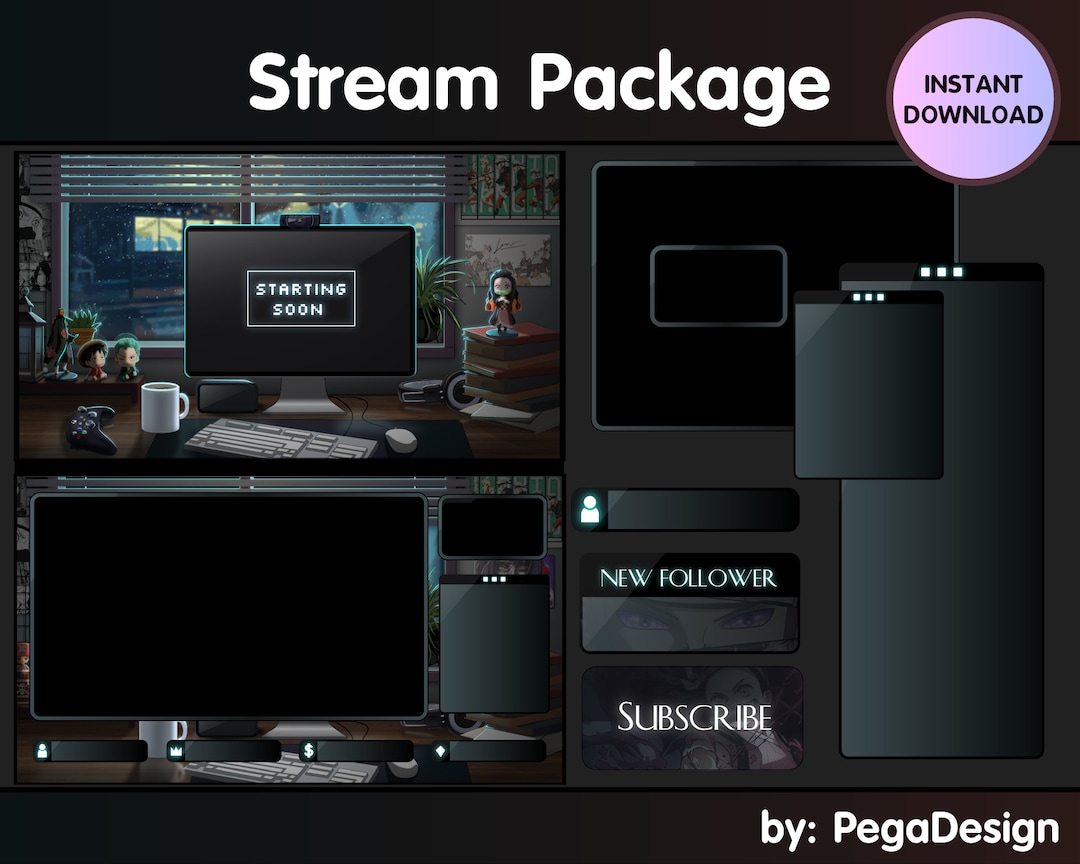 Animated Stream Package | Twitch Animations | Twitch Overlay Lofi ...
