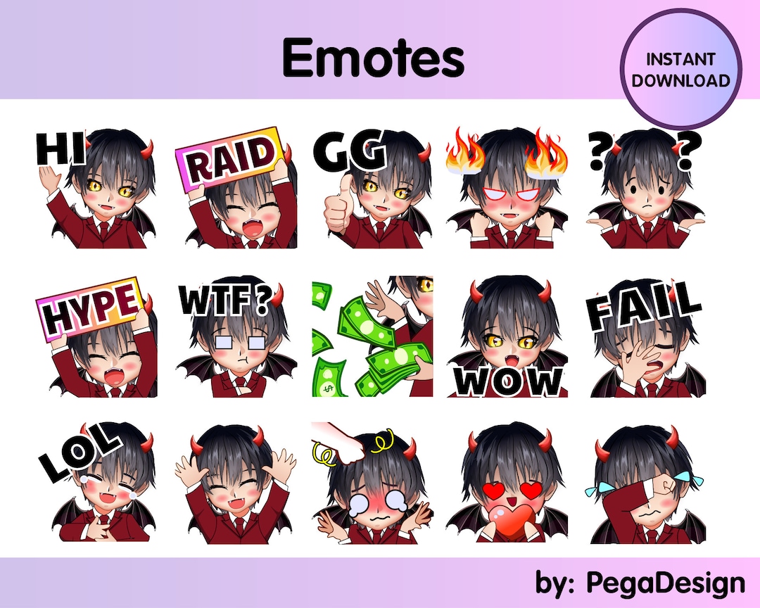 Twitch Emotes | Devil Boyl | Devil | Stream Emote | Anime Chibi ...