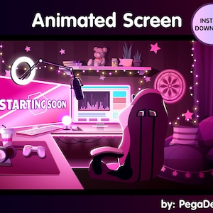 Animated Stream Package Lofi Game Room, Animated Twitch Overlays ...