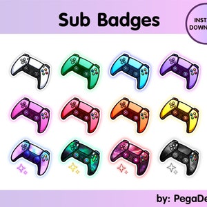 Controller Sub Badges Twitch Sub Badges, Bit Badges Joystick, Gaming ...