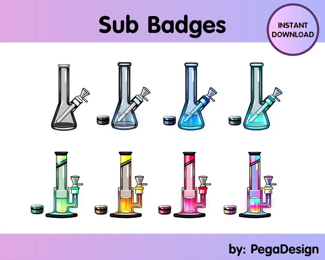 Smoke Bong Sub Badges | Twitch Overlay | Twitch Sub Bit Badges | Twitch ...