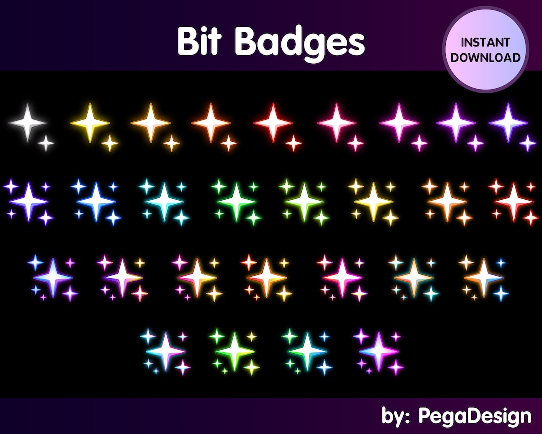 FULL SET Sparkles Bit Badges | Star Sparkles |twitch Sub Badges ...