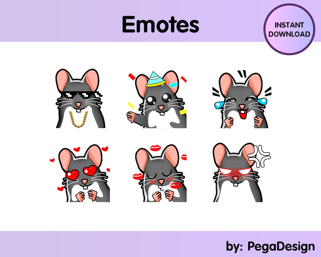 Rat Emotes | Rats | Twitch Emotes | Vtuber | Custom Twitch Emotes - Etsy
