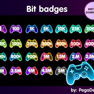 Controller Bit Badges | Joystick | Twitch Bit Badges | Sub Badges | Twitch Streaming Overlay ...