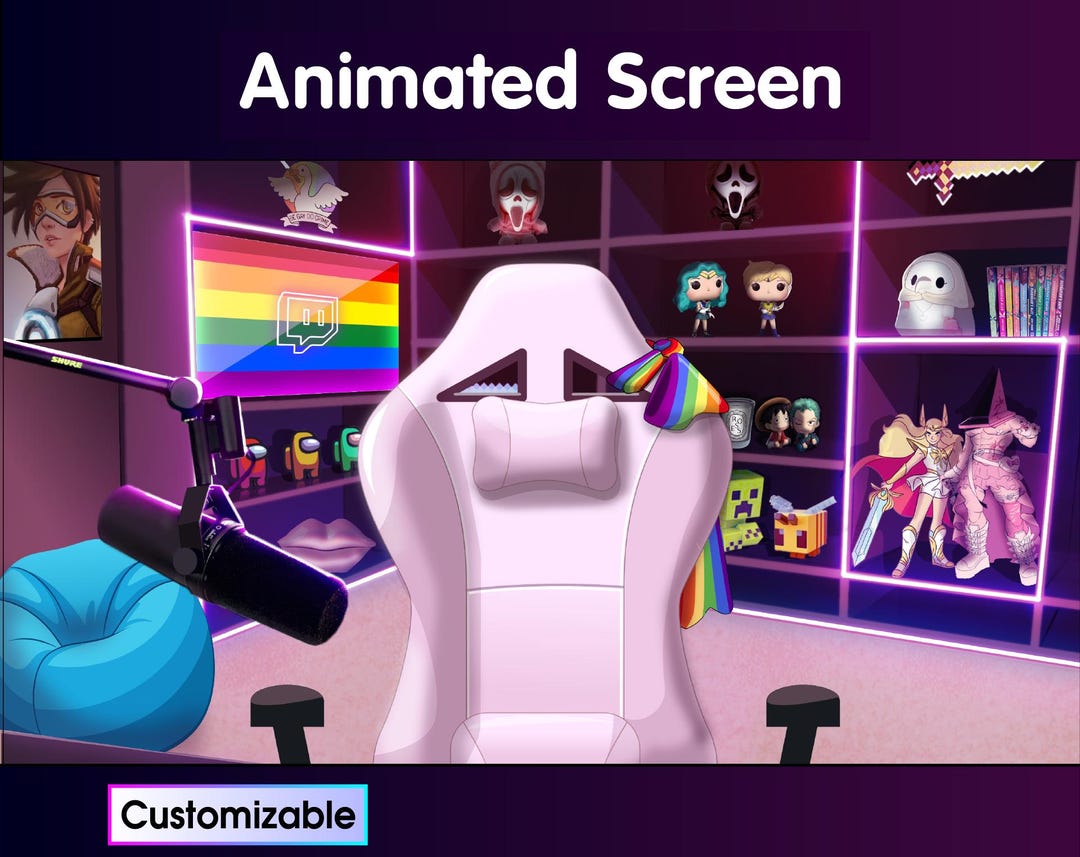 Animated LGBT Stream Screens: Twitch Overlay, Vtuber Background - Etsy