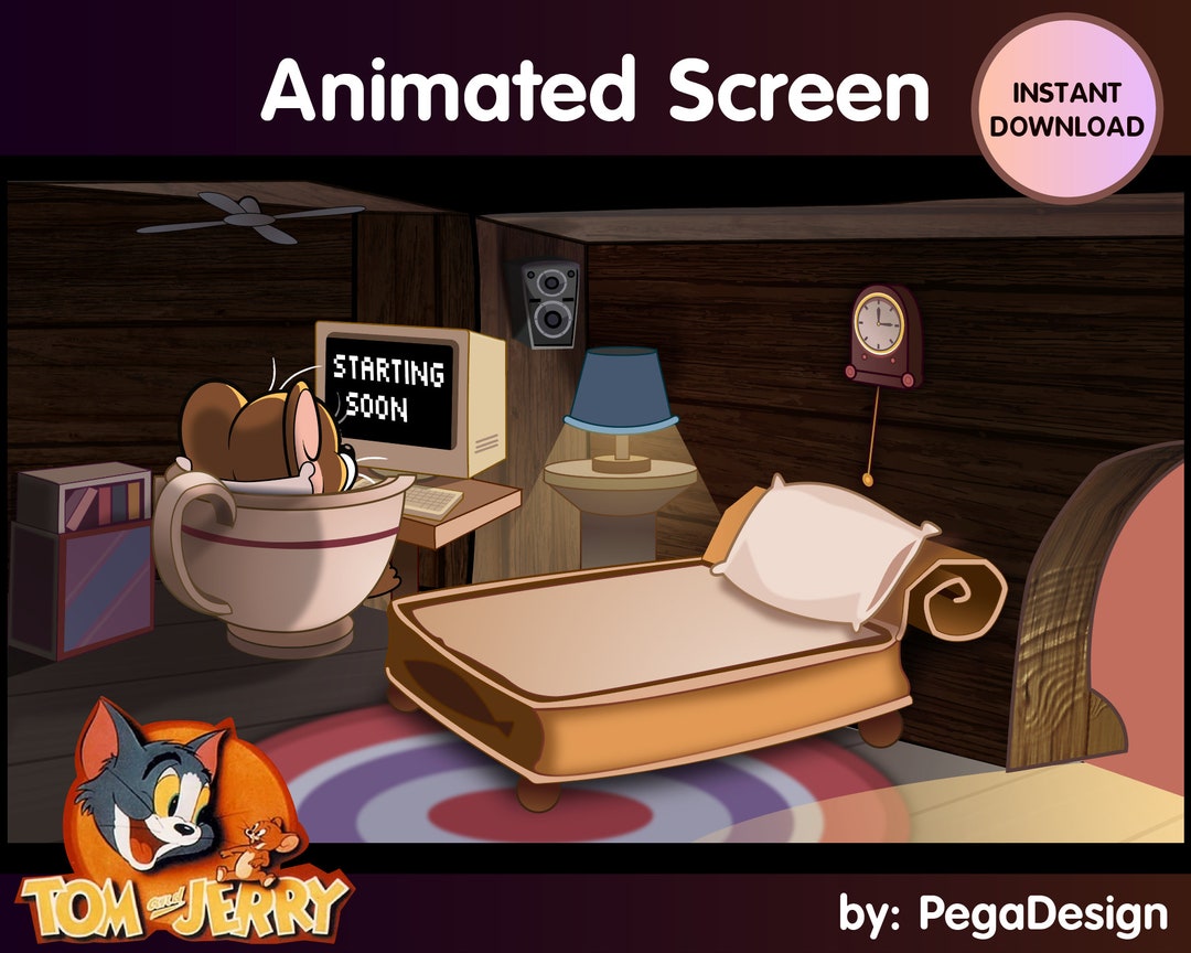 4x Animated Stream Screen Tom&jerry Animal Cozy Game - Etsy