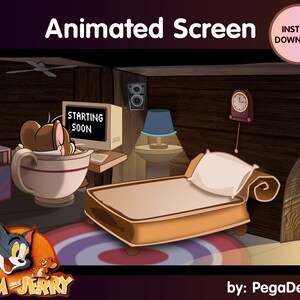 4x Animated Stream Screen Tom&jerry Animal Cozy Game - Etsy