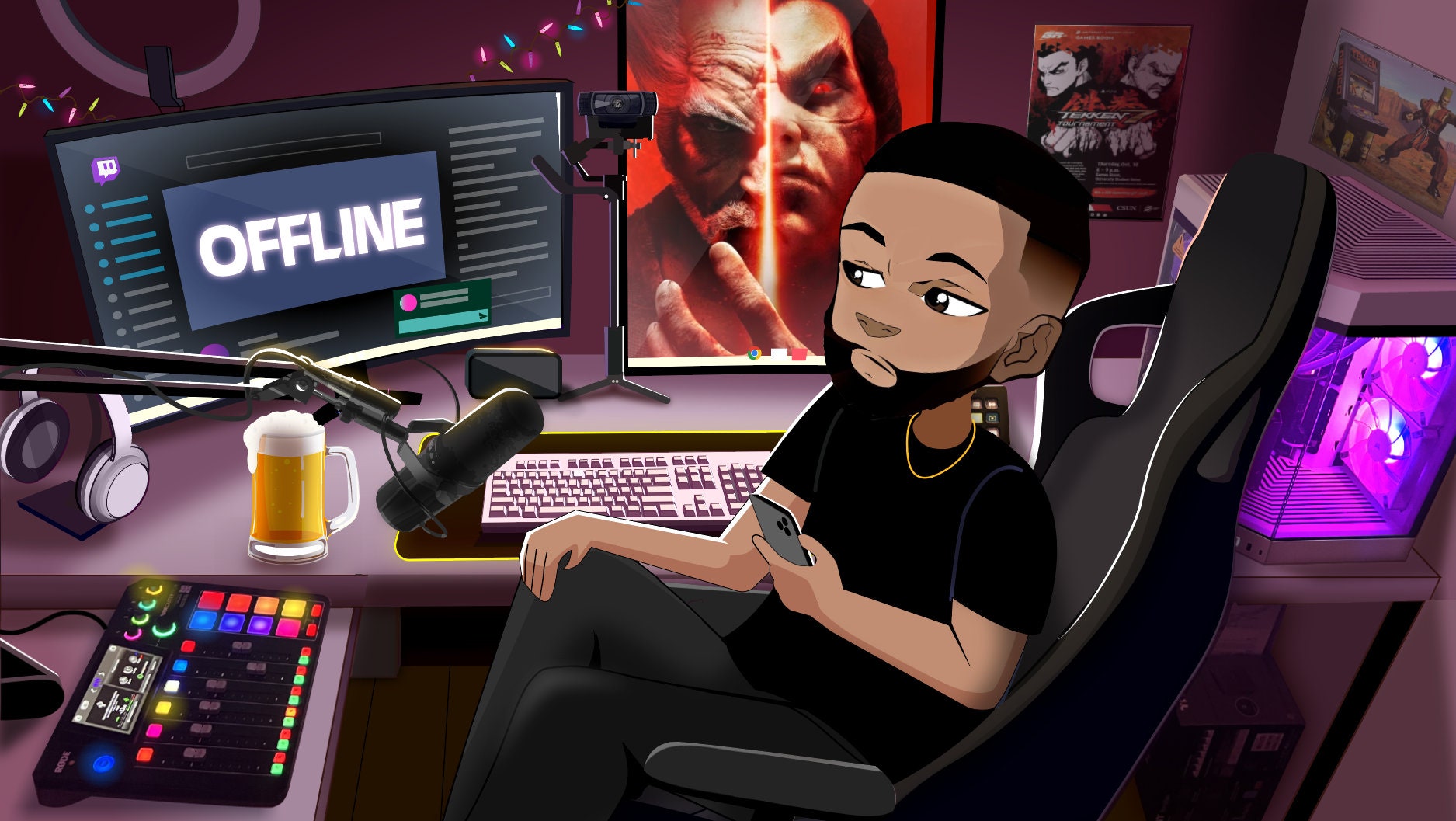 Blue Game Room | Twitch Animated Stream Screen| Starting Screen ...