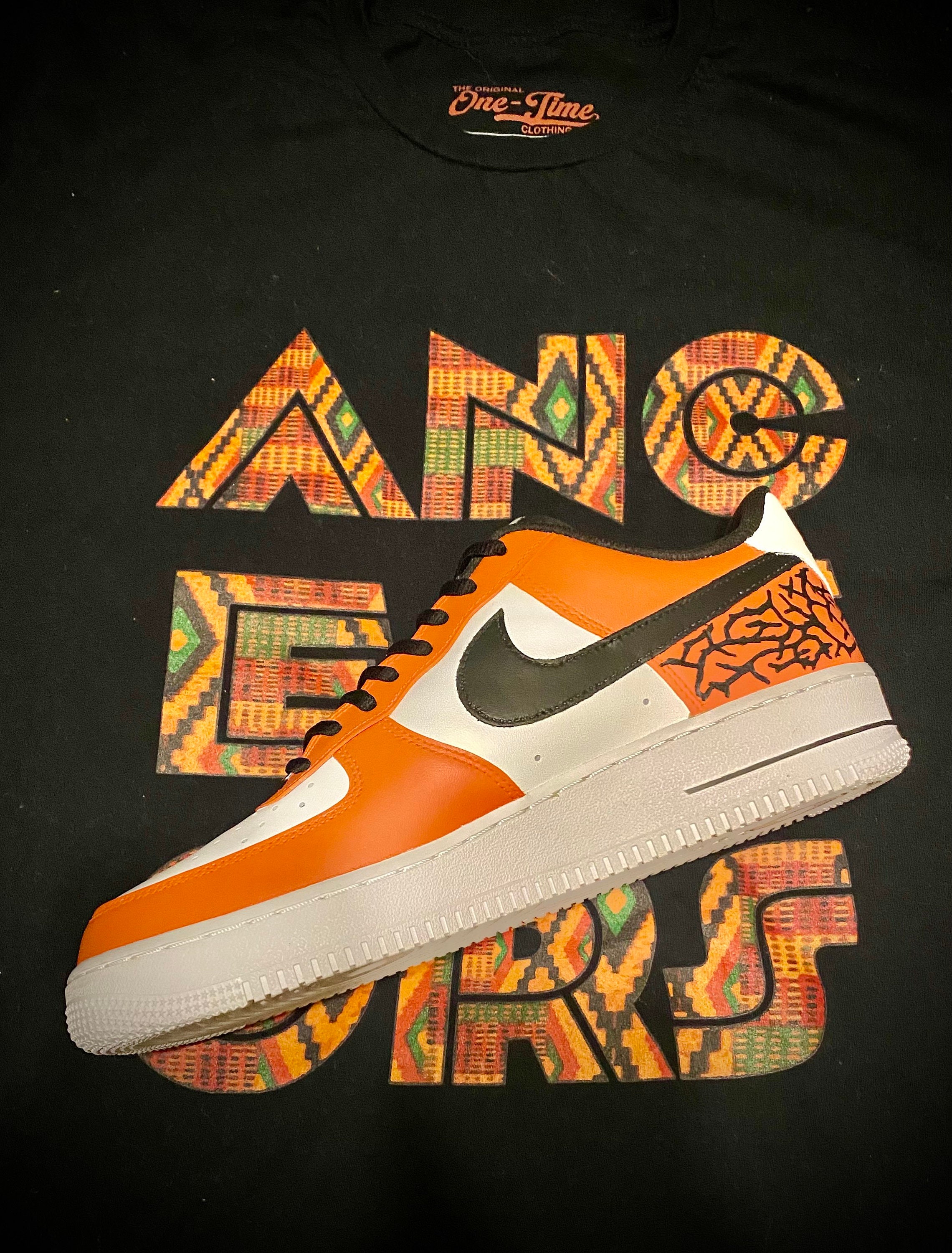 Nike Air Force One Orange Custom Shoe/ AF1 23 - Etsy