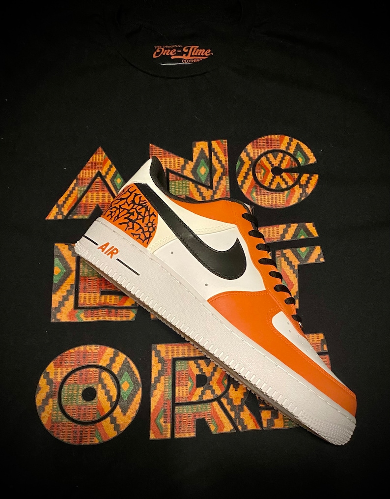 Nike Air Force One Orange Custom Shoe/ AF1 23 - Etsy