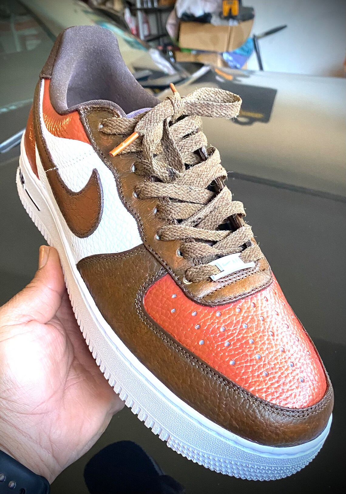 Nike Air Force One Brown Copper Custom / AF1 23 - Etsy