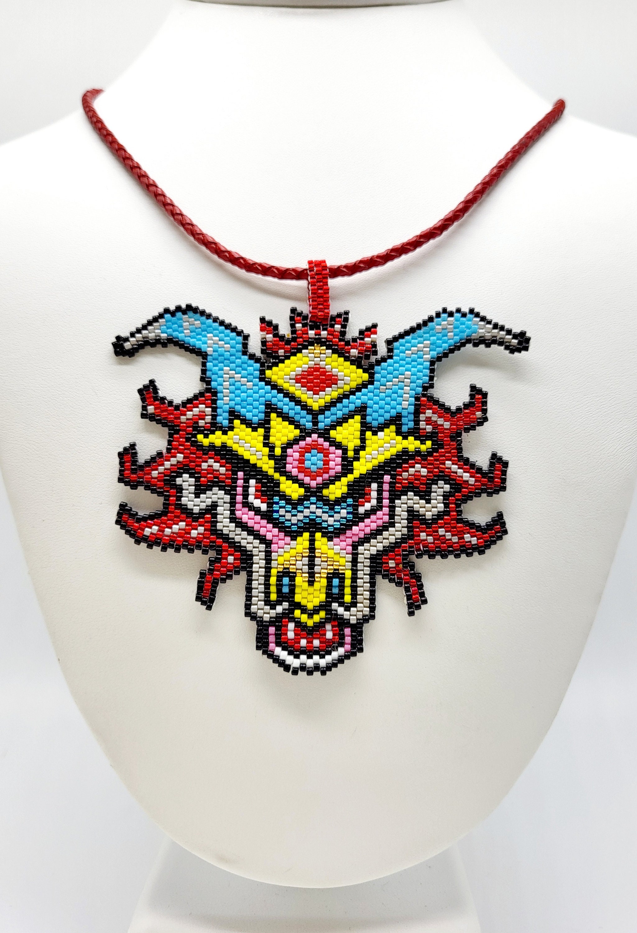 Stunning "dragon" Handwoven Necklace, Peyote Necklace, Beaded Dragon ...
