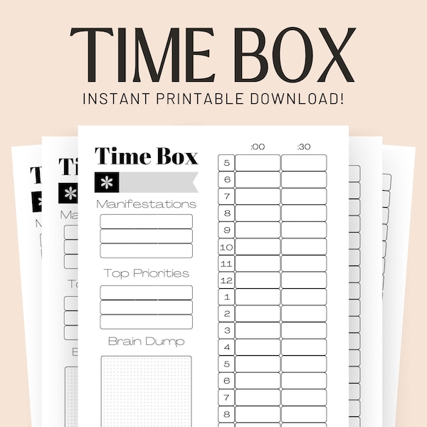 Timebox template - Etsy Schweiz