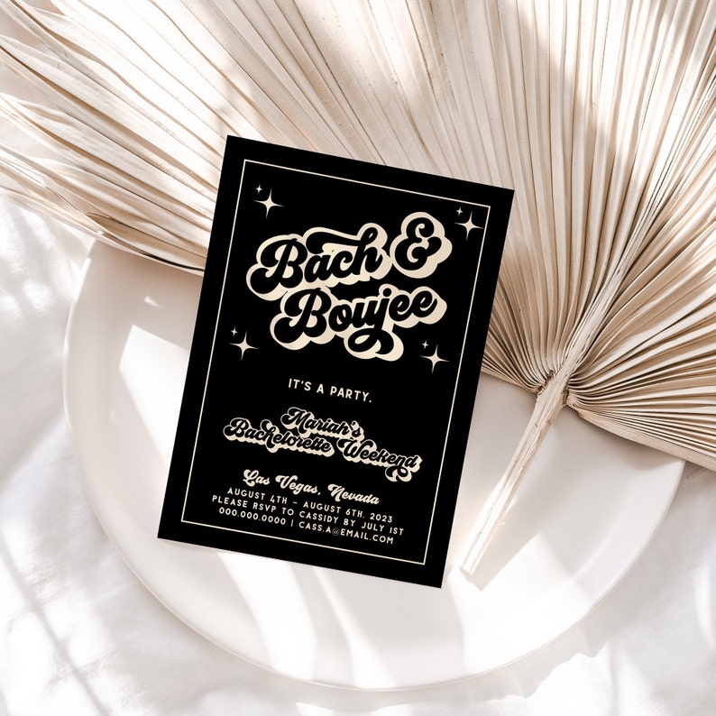Bach and Boujee Bachelorette Invitation, Retro Bachelorette Weekend ...