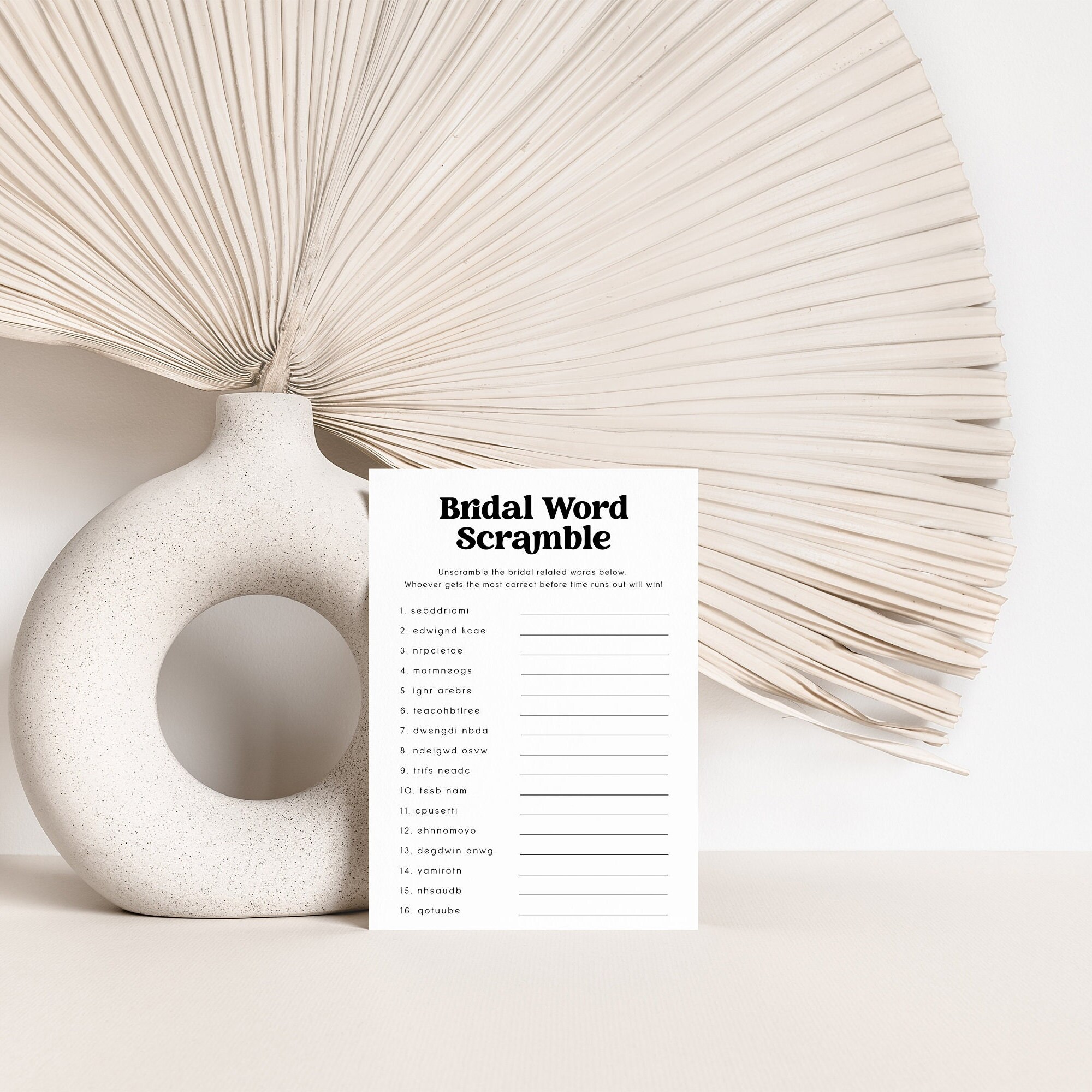 Retro Bridal Word Scramble Game, Bridal Shower Word Scramble Game, Fun ...